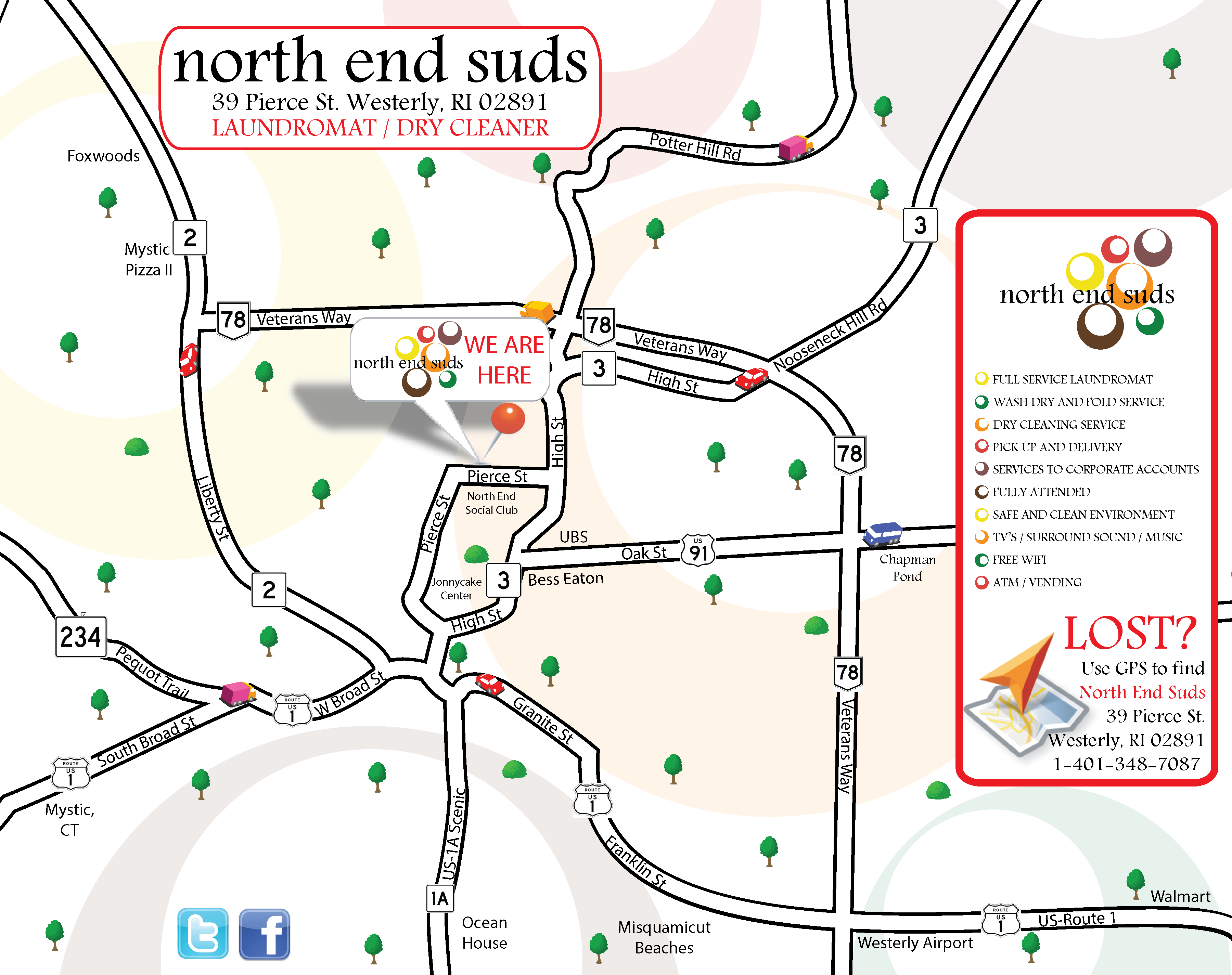 north end suds - map